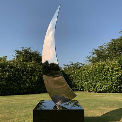 China Custom Mirror Polished Abstract Stainless Steel Sculpture for Garden Decor for sale