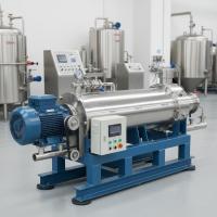 China Motor Drive High Speed Decanter Centrifuge with 500kg/h Throughput and Continuous Auto Discharge for Industrial Applications for sale