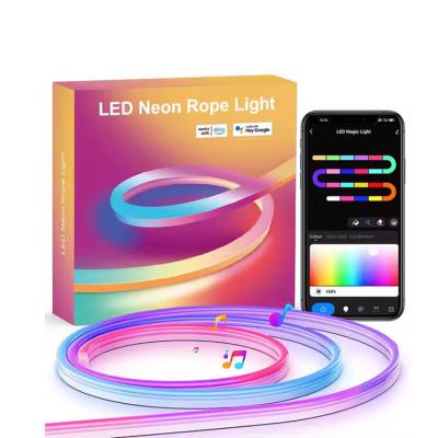 China Custom 16.4FT LED Neon Flex Light Flex Music Sync RGB App Control Wi-Fi For Gaming Room for sale