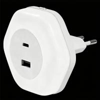 China 12W Charging USB Port TYPC Dimming Socket LED Night Light Warm White European Gauge Modern Square for Bedroom for sale