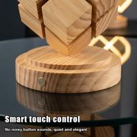 China Novel Wooden Four Step Magic Cube Warm Light Lamp for Kids Gift Wood Base Table Night Light for sale