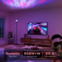 China Modern Wave Pattern RGBIC LED Floor Lamp Projector Adjustable Height Control Multicolored Dome Shade Ambient Lighting for sale