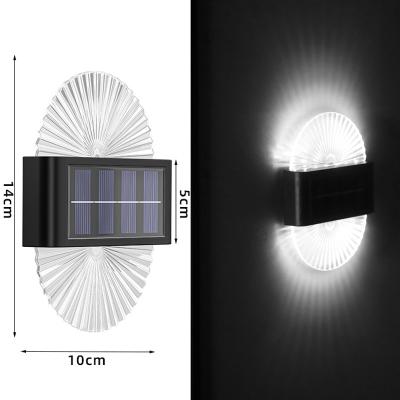 China Solar Outdoor Waterproof Yard Landscape Wall Lamp Staircase Fence Lights Solar Wall Lights for sale
