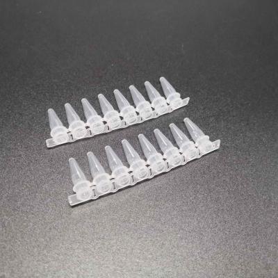 China 0.2mL PCR 8-Strip Tubes - Clear High Profile No Cover for Laboratory PCR Systems for sale
