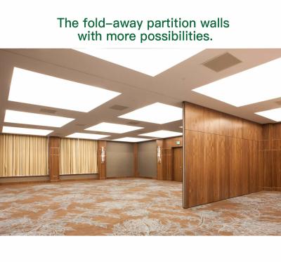 China Wooden Finish Movable Partition Wall 68mm 89mm 105mm with 304 Stainless Steel Roller for Office for sale