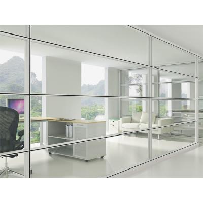 China Modern Glass Partition Wall 100mm Thickness 4500mm Height Aluminum Frame for Office Spaces for sale
