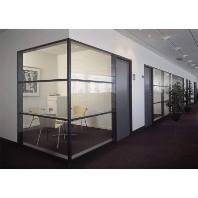 China Suspended Sliding Aluminum Frame Glass Partition Wall - 108mm Thickness, Up to 3000mm Height, Soundproof Design for sale