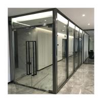 China Aluminum Frame Glass Partition Wall 108mm Thickness 3000mm Height for Office and Restaurant Spaces for sale