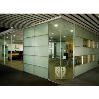 China Modular Tempered Glass Partition Wall 108mm Thickness 3000mm Height Aluminum Frame Office Divider for sale