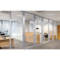 China Interior Soundproof Office Partition Single Glazed 108mm with Shutter for sale