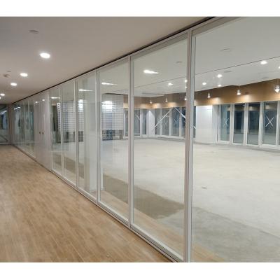 China Single Aluminum Frame Glass Partition Wall 108mm Thickness 3000mm Height for Office Meeting Rooms for sale