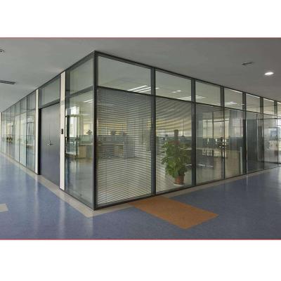 China Soundproof Aluminum Frame Glass Partition Wall 108mm/90mm Thickness up to 3000mm Height with OEM ODM Service for sale
