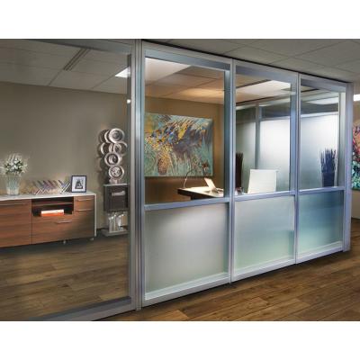 China Single Type Aluminum Frame Glass Partition Wall 108mm/90mm Thickness Up to 3000mm Height for Panoramic Systems for sale
