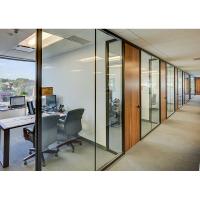 China Folding Interior Glass Office Partition 108mm Wall Thickness Meeting Room Glass Partition With Door for sale