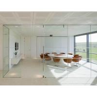 China Single Glazed Acoustic Glass Partition Wall 108mm 10mm Tempered Glass Office Conference Room for sale