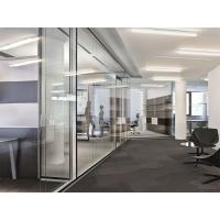 China Restaurant Acoustic Aluminum Frame Glass Partition Wall 108mm Thickness Up to 3000mm Height for sale