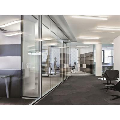 China Restaurant Acoustic Aluminum Frame Glass Partition Wall 108mm Thickness Up to 3000mm Height for sale
