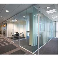 China Aluminium Frame Folding Glass Partition Wall 108mm Single Glazed Sliding Office for sale