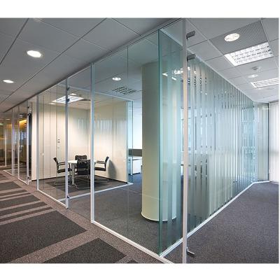 China Aluminium Frame Folding Glass Partition Wall 108mm Single Glazed Sliding Office for sale