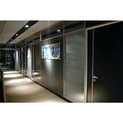 China Aluminum Frame Double Glazed Acoustic Glass Partition Wall 108mm 3000mm Height for sale