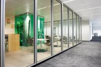 China Soundproof Fireproof Tempered Glass Partition Wall with 90mm/108mm Aluminum Frame - Up to 3000mm Height for sale
