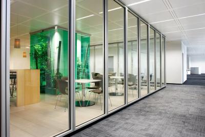 China Soundproof Fireproof Tempered Glass Partition Wall with 90mm/108mm Aluminum Frame - Up to 3000mm Height for sale