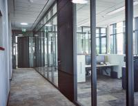 China Tempered Sliding Aluminum Frame Glass Partition Wall 108mm Thickness 3000mm Height Office for sale