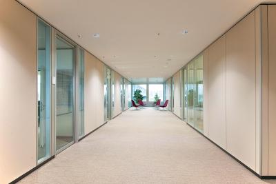 China Aluminum Frame Glass Sliding Partition Wall 108mm 90mm Frameless Folding Office for sale