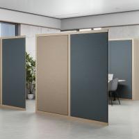 China MDF Board Sound Proof Partitions 68mm 89mm 105mm Thickness for Office Hotel Meeting Room Installation for sale