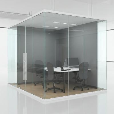 China Modern Office Glass Partition Wall - 108mm/90mm Thickness, Up to 3000mm Height with 10mm/12mm Tempered Glass for sale