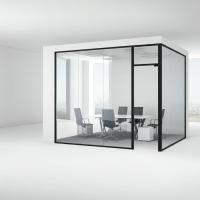 China German Double Layer Frameless Glass Office Partitions 108mm Thickness 3000mm Height for sale