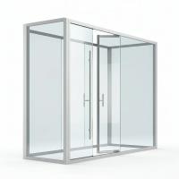 China Folding Interior Office Glass Partition Wall 108mm Demountable Glass Walls for sale