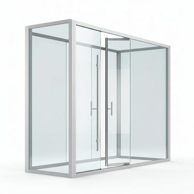 China Folding Interior Office Glass Partition Wall 108mm Demountable Glass Walls for sale