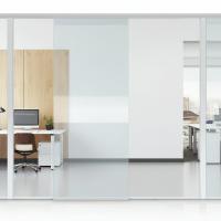 China Double Movable Glass Partition Wall 108mm Thickness 3000mm Height Soundproof Sliding Office System for sale
