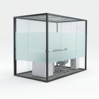 China Office Double Glazed Glass Partition Wall 108mm Thickness 3000mm Height Soundproof Demountable STC 35-40 dB for sale
