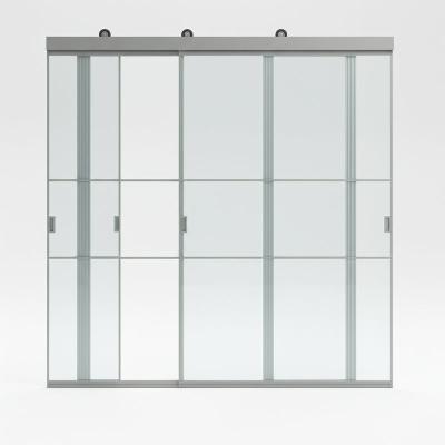 China Portable Tempered Sliding Double Glazed Office Glass Partition Wall - 108mm/90mm Thickness, Up to 3000mm Height for sale