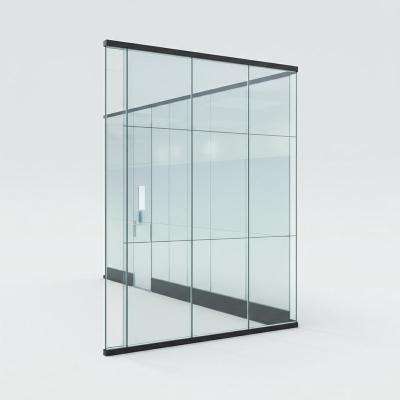 China Demountable Double Glazed Office Glass Partition Wall - 108mm/90mm Thickness, Up to 3000mm Height for sale