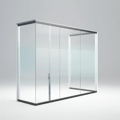 China Single Glazed Office Tempered Glass Partition Wall 108mm/90mm Thickness up to 3000mm Height for sale