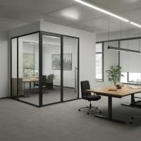 China Aluminium Double Glazed Glass Partition System 108mm Thickness up to 3000mm Height for Office Spaces for sale