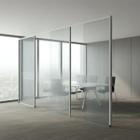 China Office Glass Partition Wall with 100mm Thickness and 4500mm Height - Art Glass Finish & Smart Technology for sale
