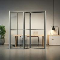 China Aluminum Track Panoramic Glass Partition System - 108mm/90mm Thickness, Up to 3000mm Height for Office & Commercial Spaces for sale