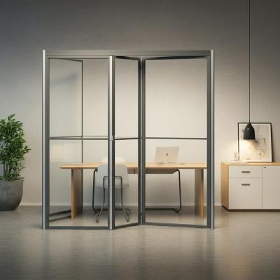 China Aluminum Track Panoramic Glass Partition System - 108mm/90mm Thickness, Up to 3000mm Height for Office & Commercial Spaces for sale
