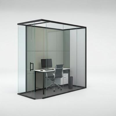 China 100mm Office Glass Partition Wall with STC 35-45 Sound Rating, 4500mm Height, and 5-6mm Tempered Glass for sale