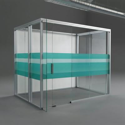 China Aluminum Framed Office Glass Partition Wall 100mm Thickness up to 4500mm Height with STC 35-45 Sound Rating for sale