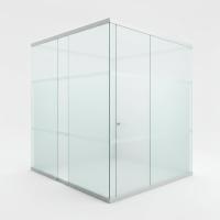 China Soundproof Glass Office Dividers Aluminum Frame 100mm Thick 6mm Tempered Glass Wall for sale