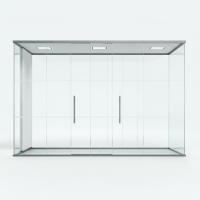 China Modern Aluminium Partition Glass Wall with Swing Doors 100mm Thick Up to 4500mm Height for sale