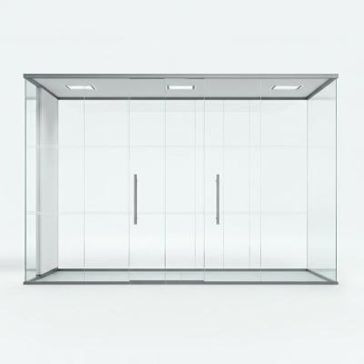 China Modern Aluminium Partition Glass Wall with Swing Doors 100mm Thick Up to 4500mm Height for sale