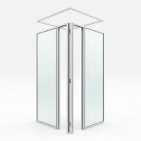 China Folding Office Glass Partition Wall Frameless For Panoramic Aluminium for sale