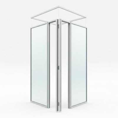 China Folding Office Glass Partition Wall Frameless For Panoramic Aluminium for sale