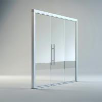China Aluminum Frame Full View Single Glazed Glass Partition Wall 108mm 10mm Tempered for Modern Offices for sale